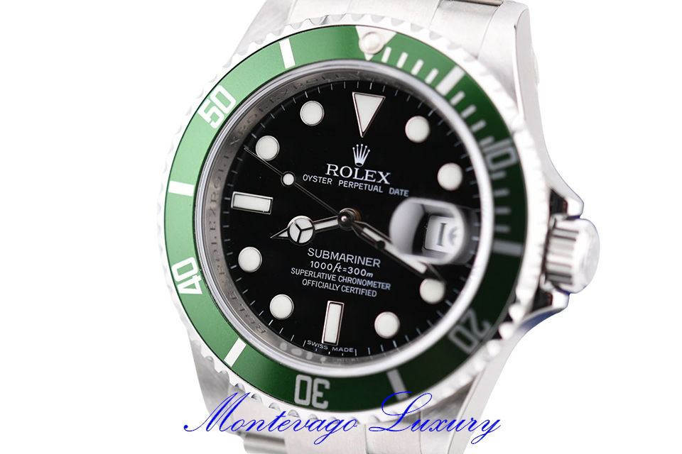 orologio rolex submariner ref. 16610lv 50° anniversario con stickers ...
